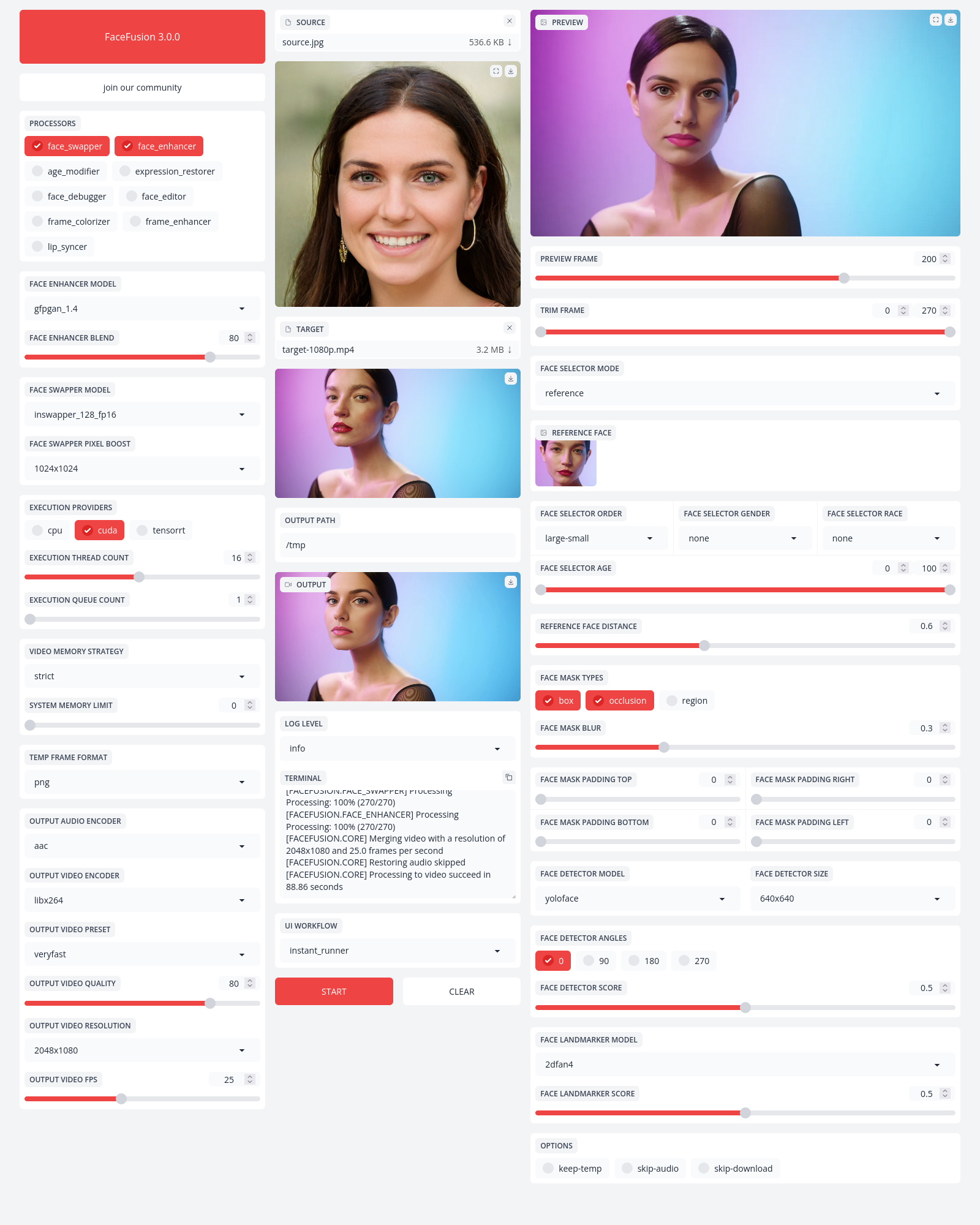换脸应用 FaceFusion 升级为 “面部操控平台” 支持面部表情恢复迁移编辑 – XiaoHu.AI学院